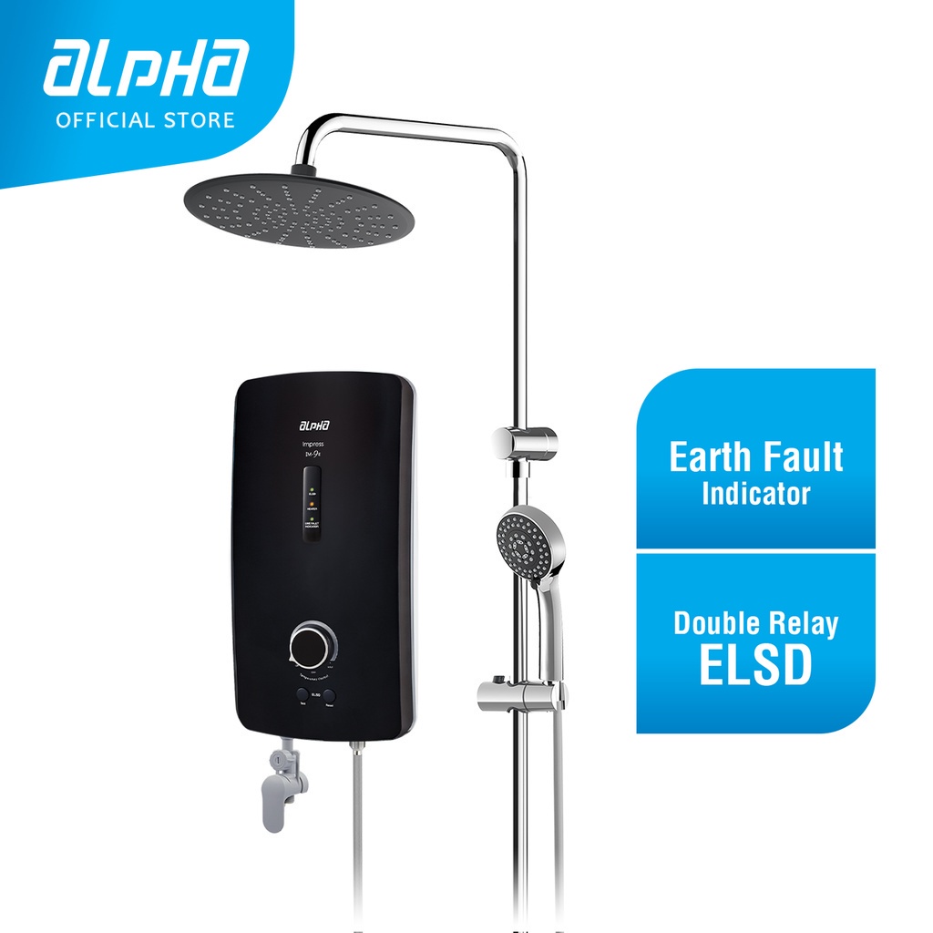 ALPHA IM9 E Plus Rain Shower Instant Water Heater Non Pump | Shopee ...