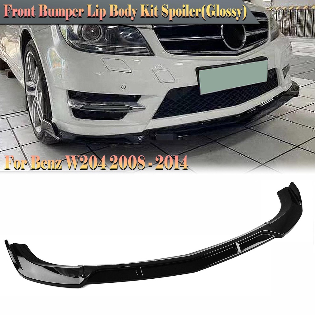For Mercedes-Benz C Class W204 2008-2014 Gloss Black Front Bumper ...
