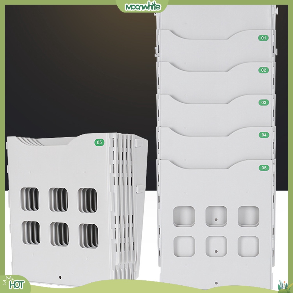 (MOONWHITE) Multifunctional Multi-layer Wall Mounted A4 File Holder ...