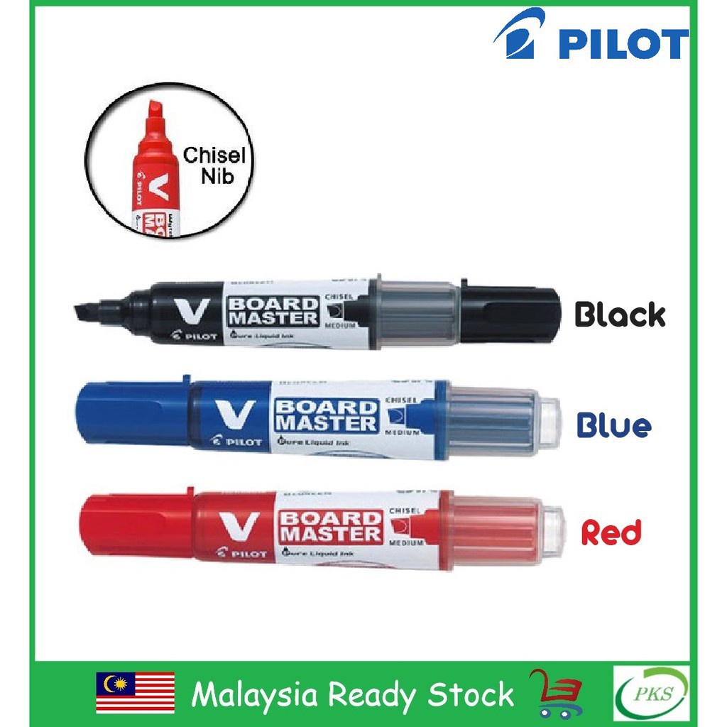 Pilot V Board Master Whiteboard Marker Pen Chisel Tip 3 in 1 (Black ...