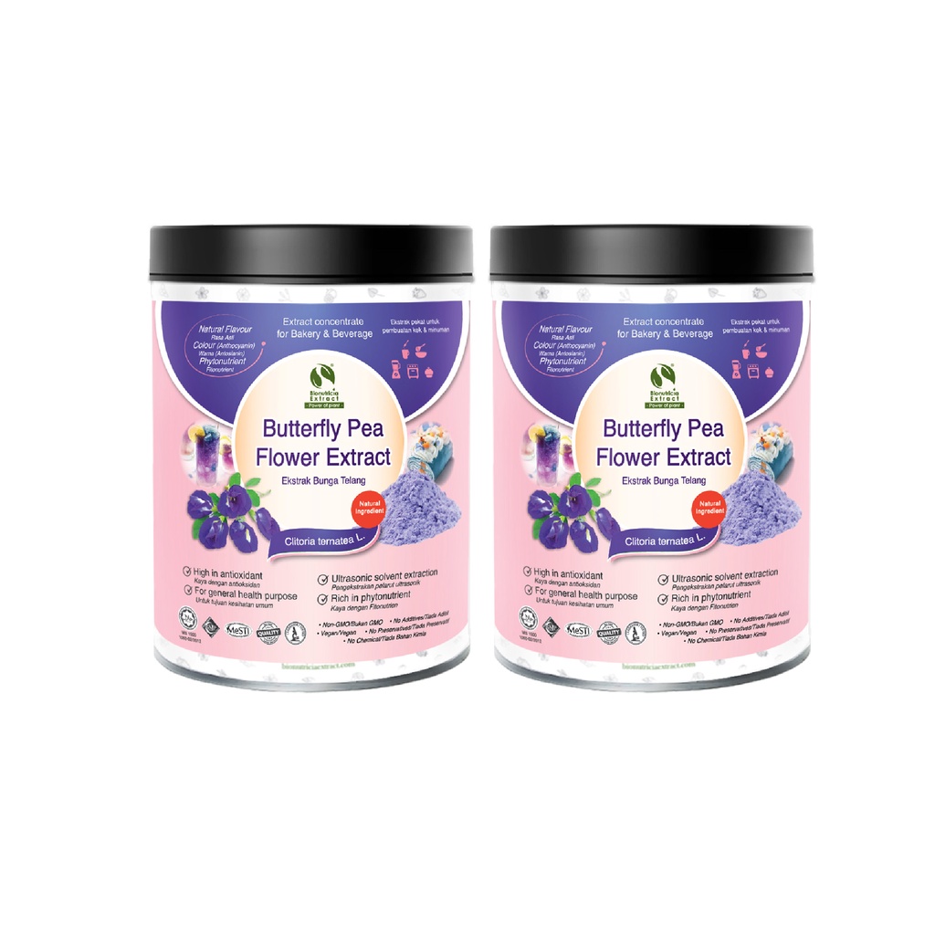 2 x 200g Butterfly Pea Flower Extract Powder,14 pieces of Butterfly Pea ...