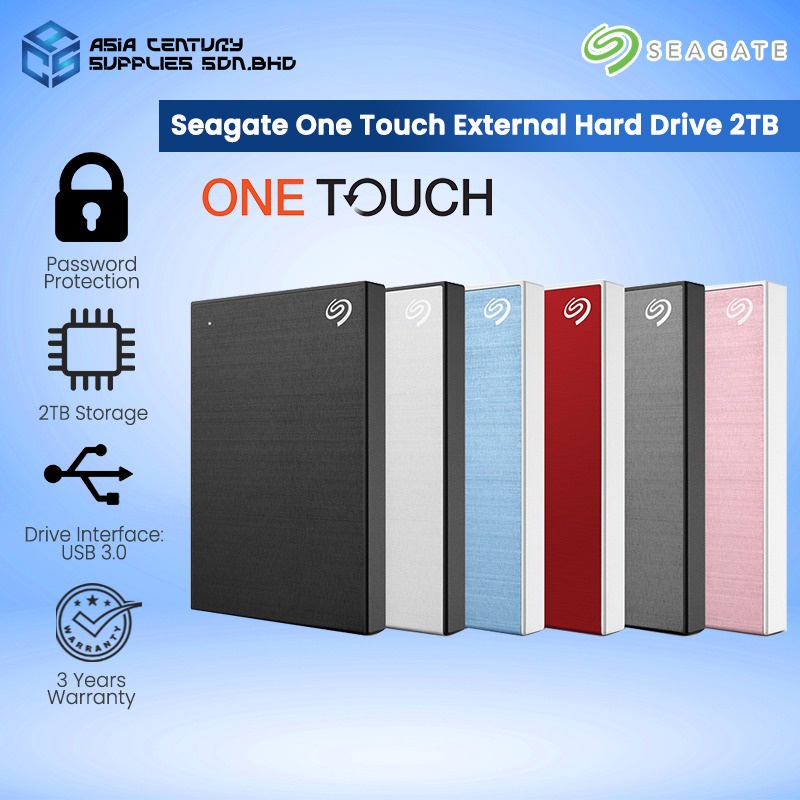 Seagate One Touch Portable w Rescue 2TB / Password Protection / 3Years ...