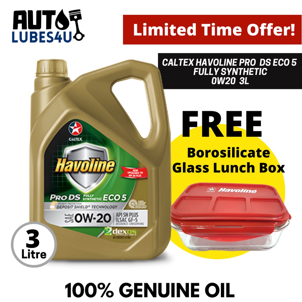 Caltex Havoline ProDS Fully Syn 0W20 3L (FOC Glass Lunch Box) - Caltex ...