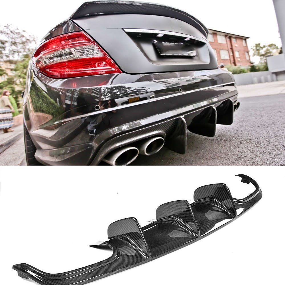 Rear Bumper Diffuser for Mercedes-Benz W204 C63 AMG 4 Door 2009-2011 ...