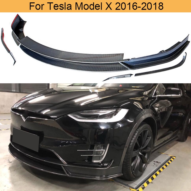 Car Front Bumper Lip Spoiler Splitters For Tesla Model X 2016 - 2018 ...