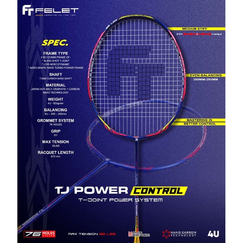 Felet TJ Power Control Badminton Rackets | Shopee Malaysia