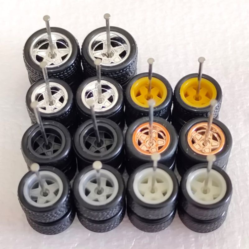 Rubber Wheels 1/64 Star Design Rim Bintang 10mm/12mm Hot Wheels ...