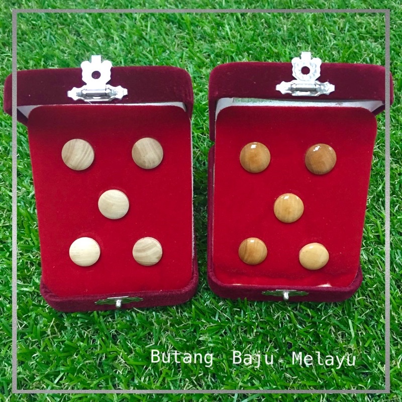 Elegant Brooch Butang Baju Melayu KAYU [FREE BOX] Nikah Natural Wood ...