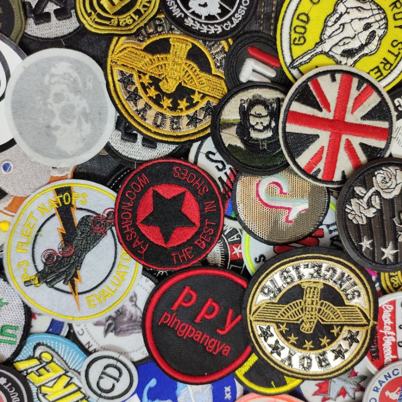 Tailor sewing materials round badge embroidery patch sewing patches ...