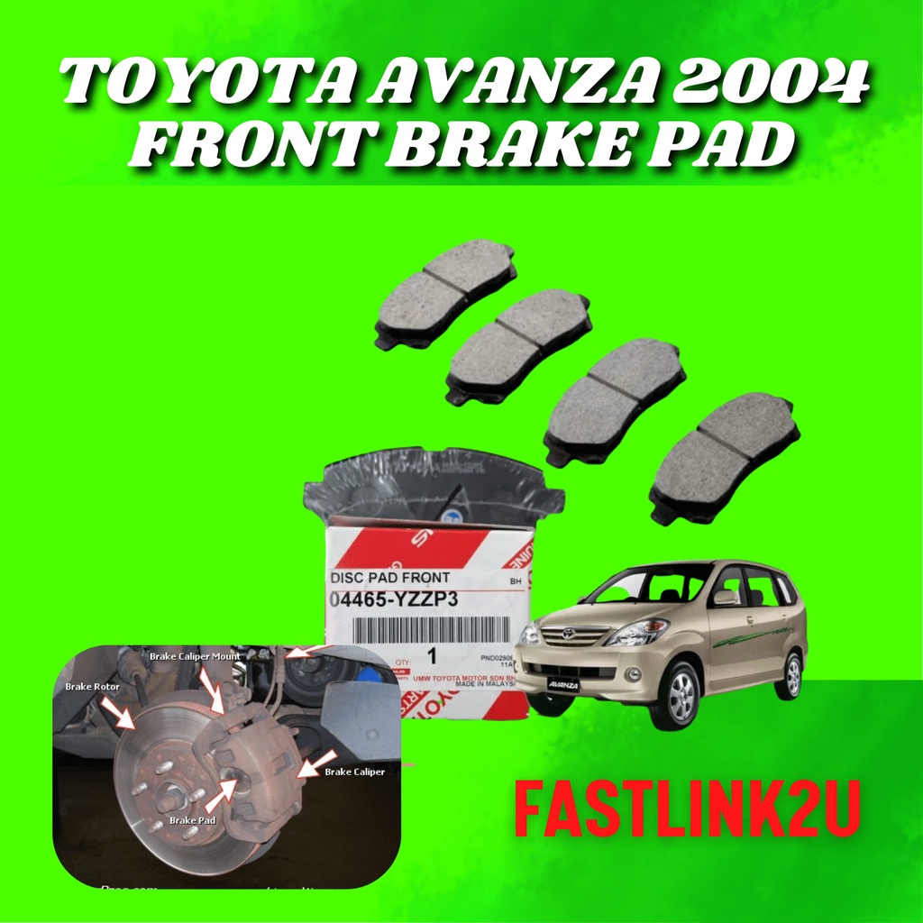 Toyota Avanza 2004 - 2011 Front Brake Pad Original 100% {04465-BZ010 ...