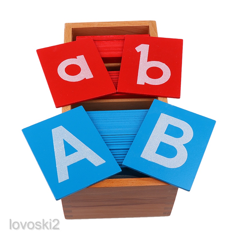 [lovoskiacMY] Wooden Montessori Sandpaper Alphabets Card Letter A-Z a-z ...