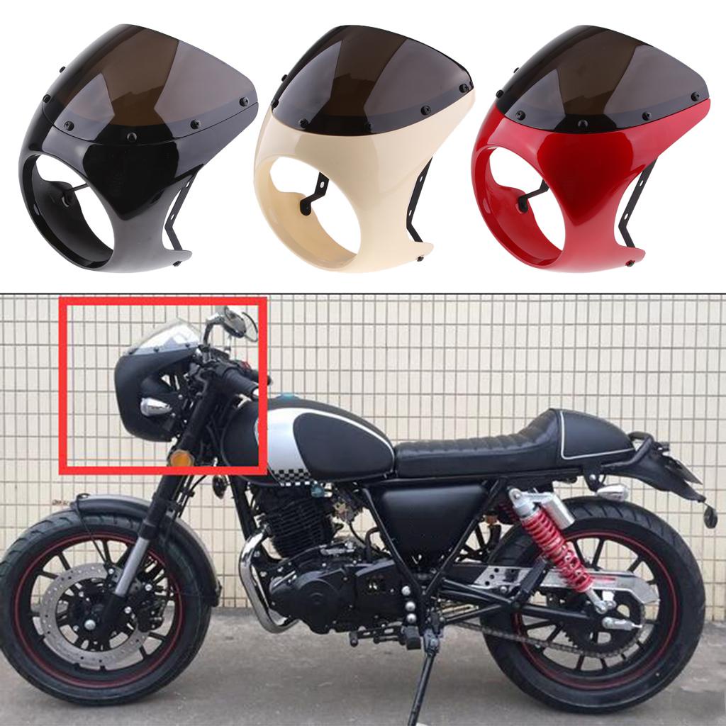 Motorcycle Front Headlight Fairing WindScreen Windsh Retro Headlight ...