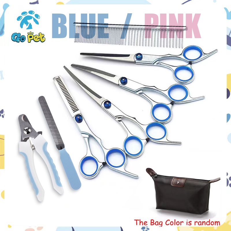 【⭐Local Shop⭐】Stainless Pet Grooming Scissors Kit Curved Shears Sharp ...
