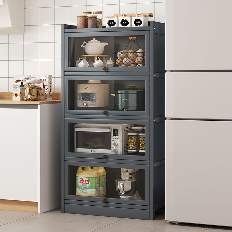Kitchen rack with door dust-proof bowl cabinet multi-layer home storage ...