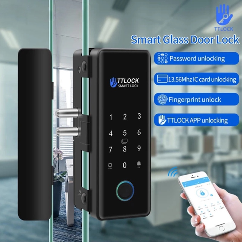 TTLOCK APP Fingerprint Lock Bluetooth Smart Glass Door Lock Biometric ...