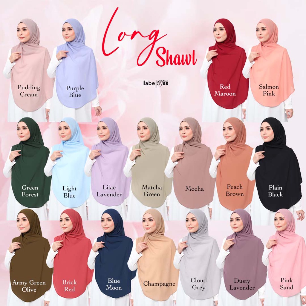 LONG SHAWL HEAVY CHIFFON (Panjang 2m) | Shopee Malaysia