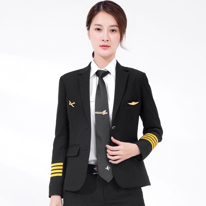 [Ready Stock] Aviation Uniform Suit Jacket Female Pilot Captain Uniform ...