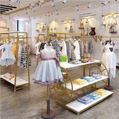 Children's Clothing Display Stand Floor-Standing Shelf Clothing Store ...