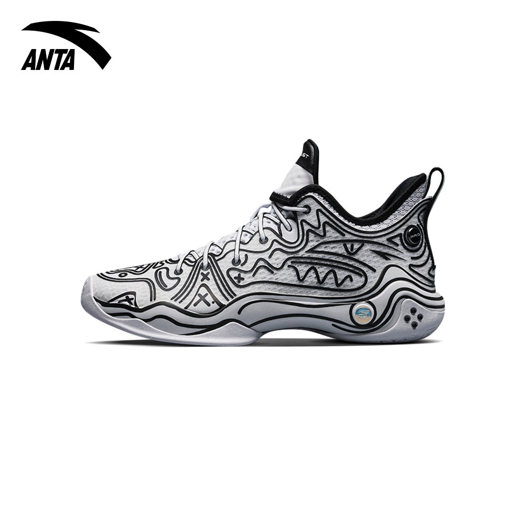 ANTA Men Shock Wave 4 Pro Kyrie Irving Basketball Shoes - White/Black ...