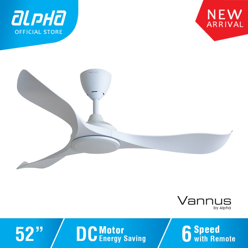 ALPHA Vannus VC2 3B DC Motor Ceiling Fan with 3 Blades 6 Speed Remote ...