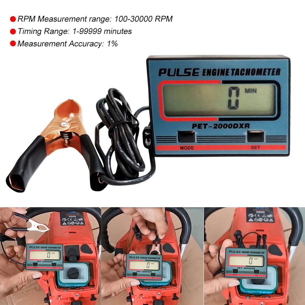 Digital Inductive Tachometer Lcd Display Hour Meter Inductive Contact Tachometer For Chain Saw