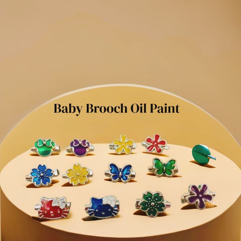 50 PCs baby brooch oil paint / brooch pastel / brooch minyak ...