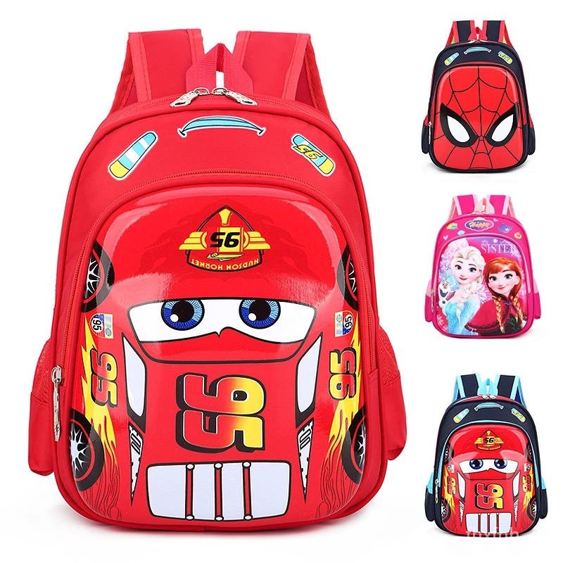 SMTDisney Cartoon McQueen Cars Spiderman Backpacks Super Hero School ...