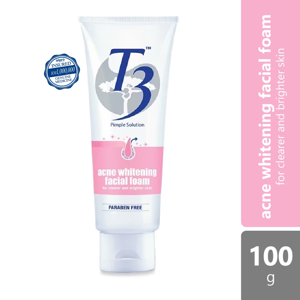 T3 Acne Whitening Facial Foam (100g) | Shopee Malaysia