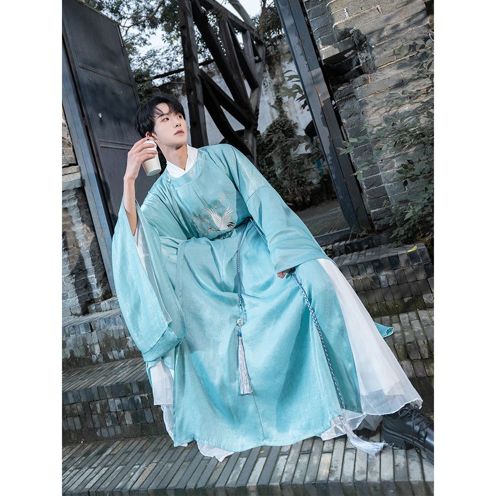 Tori hanfu Ming round collar robe making men's and women's Chinese ...
