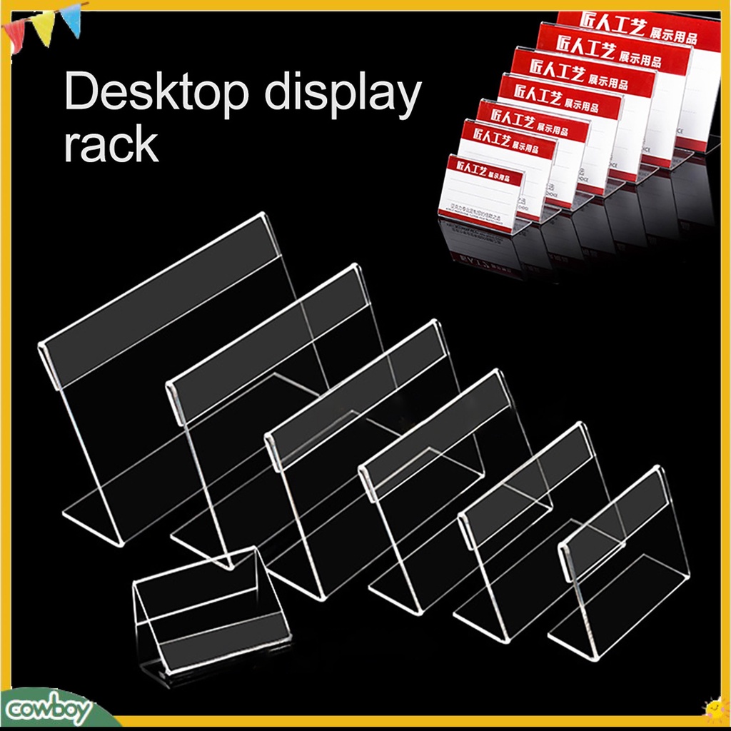 (cowboy) Acrylic Clear Desktop Sign Label Display Holder Price Name ...