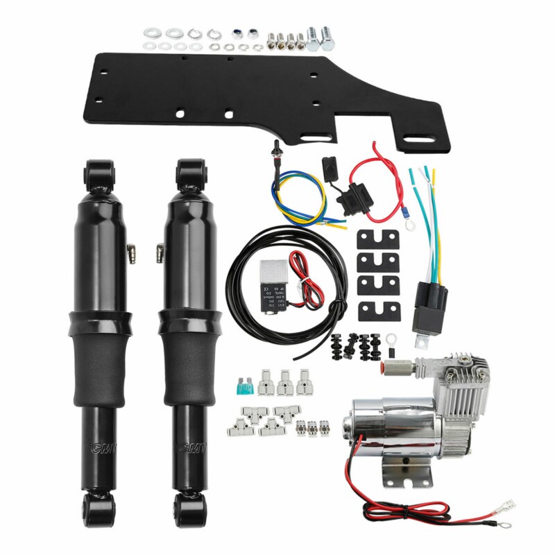 Adjustable Rear Air Ride Suspension Kit For Harley Touring Bagger Glide ...