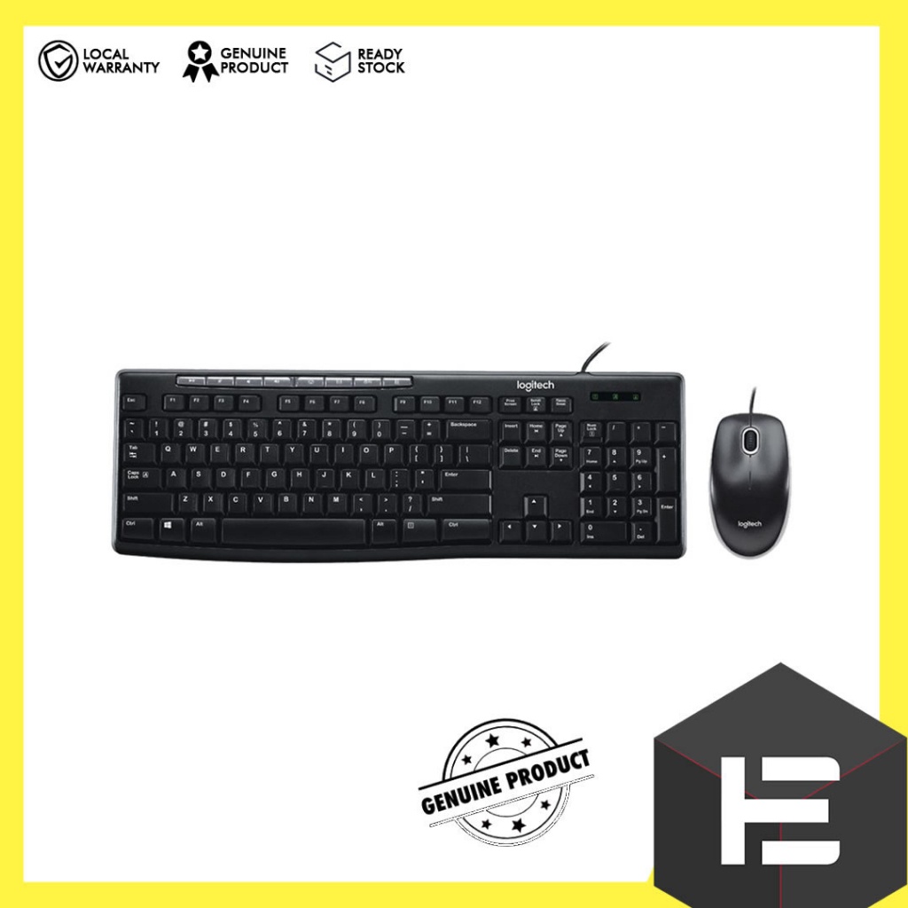 Logitech MK200 Wired Keyboard & Mouse Combo # 920-002693 | Shopee Malaysia
