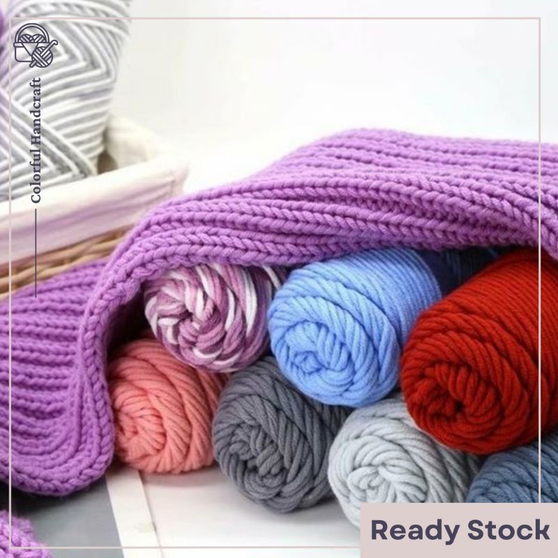ReadyStock Benang Kait Lover yarn Cotton 8 ply 100g Cotton Yarn for ...