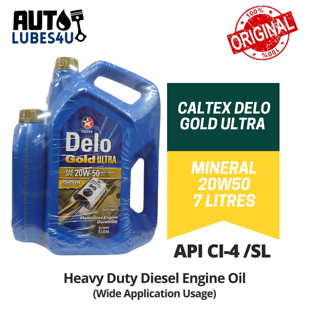 Caltex Delo Gold Ultra 20W50 6+1L - Caltex Heavy Duty Diesel Engine Oil ...