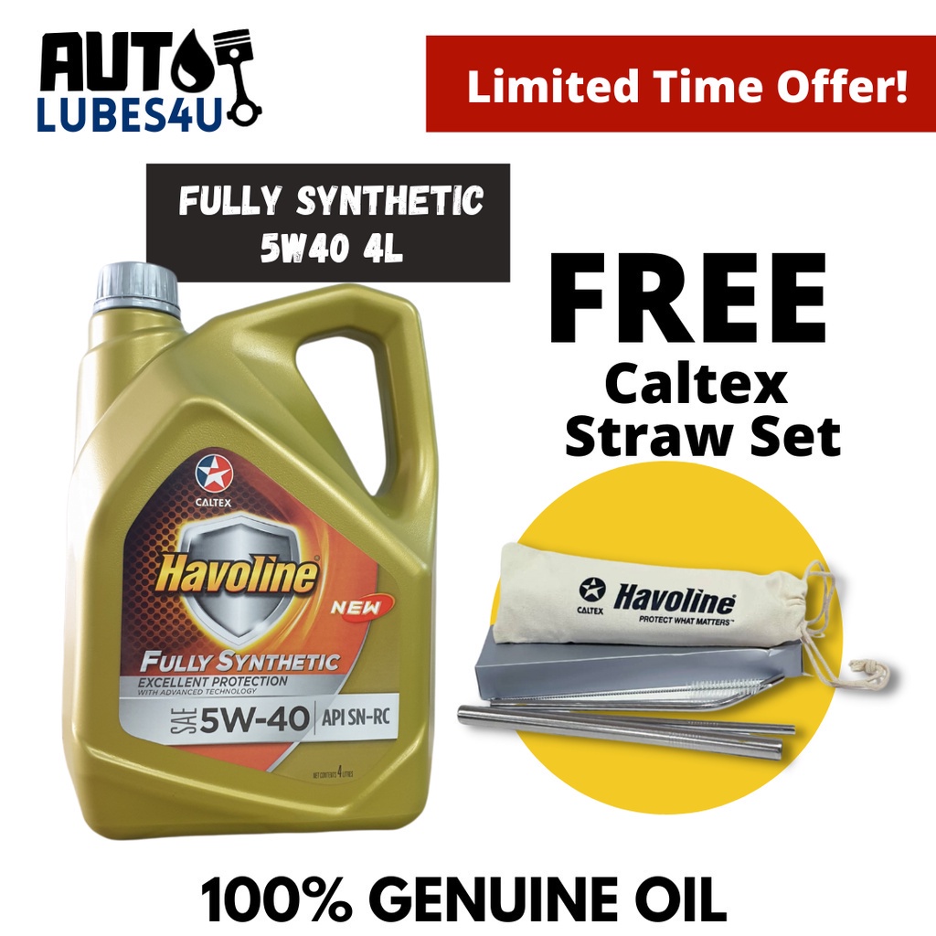 Caltex Havoline Fully Synthetic 5W40 4L (FOC Straw Set) - Caltex Car ...