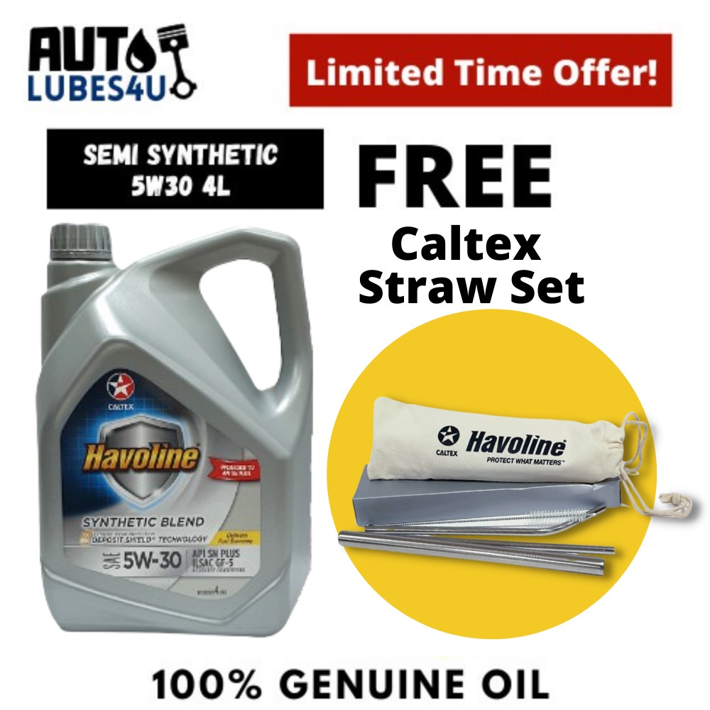 Caltex Havoline Semi Synthetic 5W30 4L (FOC Straw Set) - Caltex Car ...