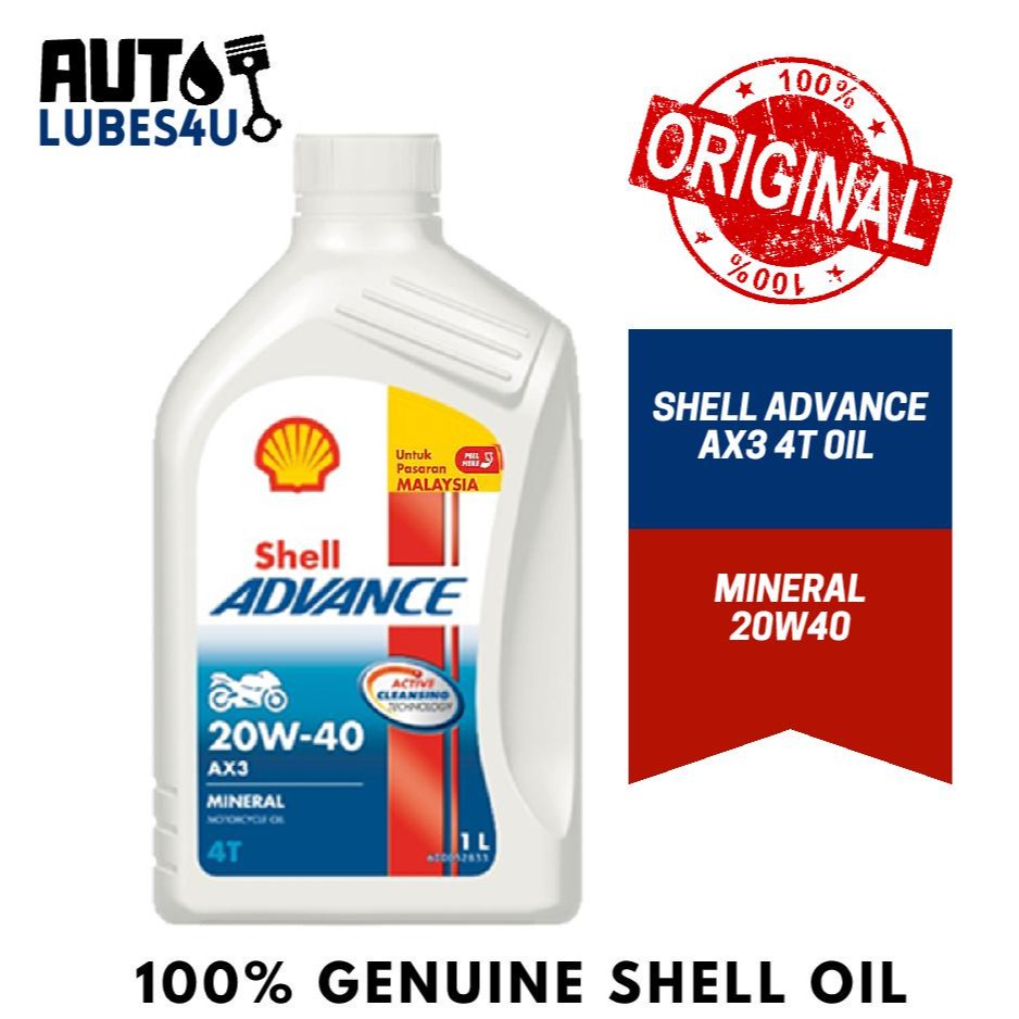 Shell Advance AX3 20W40 4T 1L Mineral - Untuk Pasaran Malaysia | Shopee ...