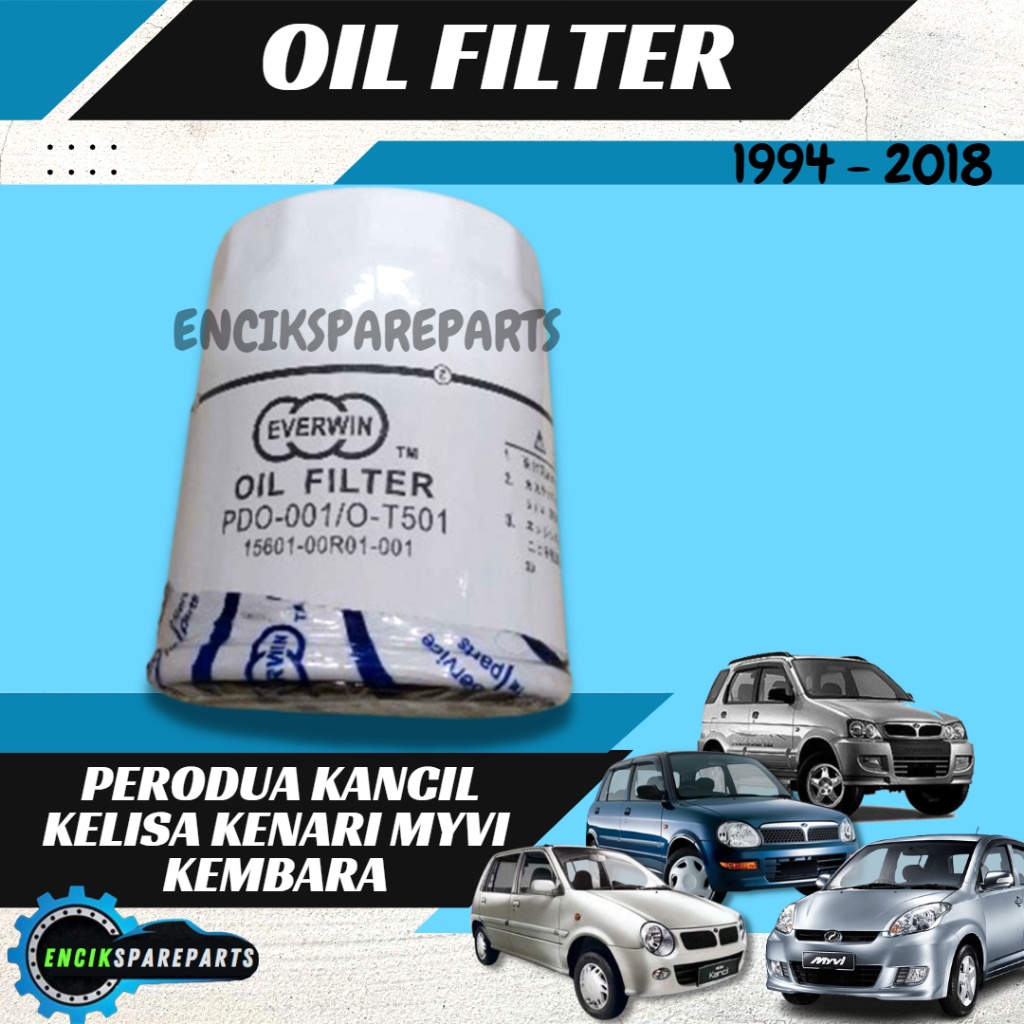 Oil Filter Everwin Pto-001 Perodua Kancil Kelisa Kenari Myvi Kembara ...