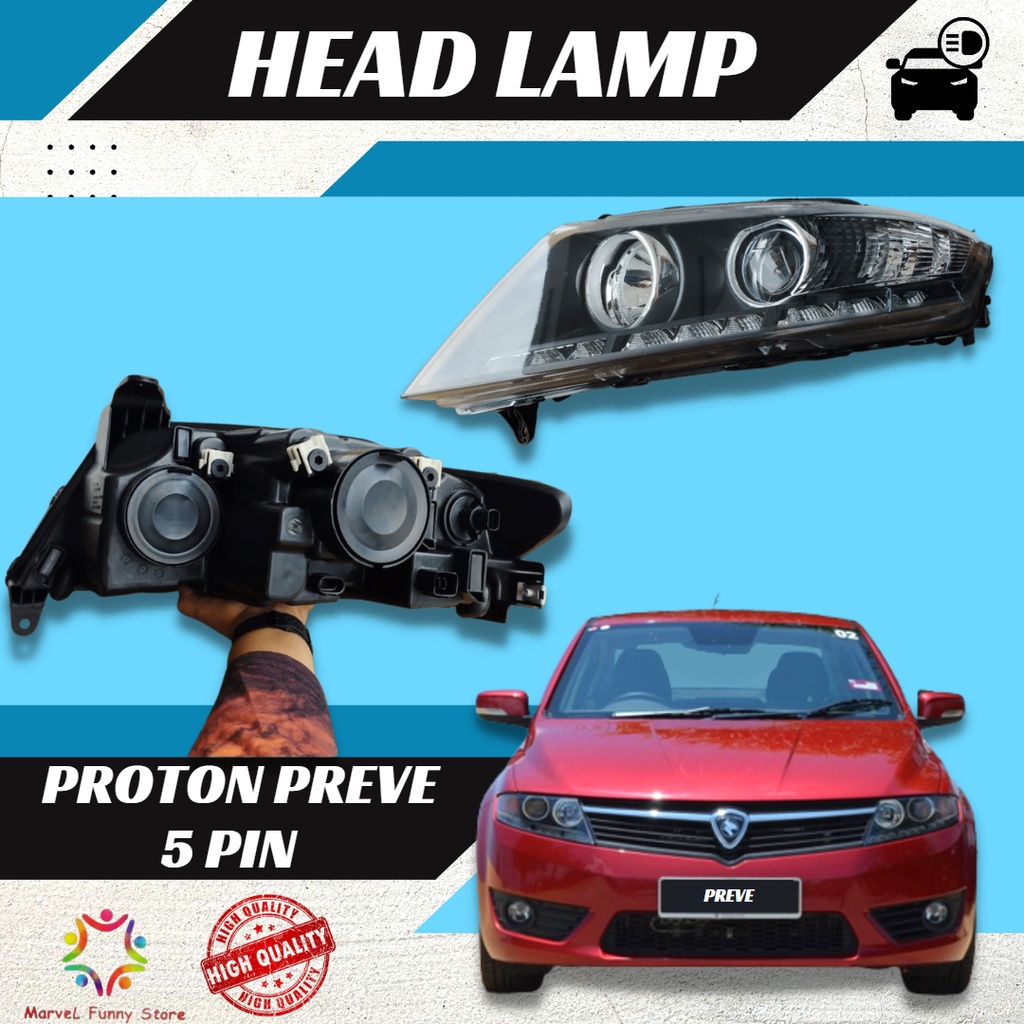 Proton Preve Suprima 2012 5 Pin 6 Pin Head lamp With Led Lampu Besar ...