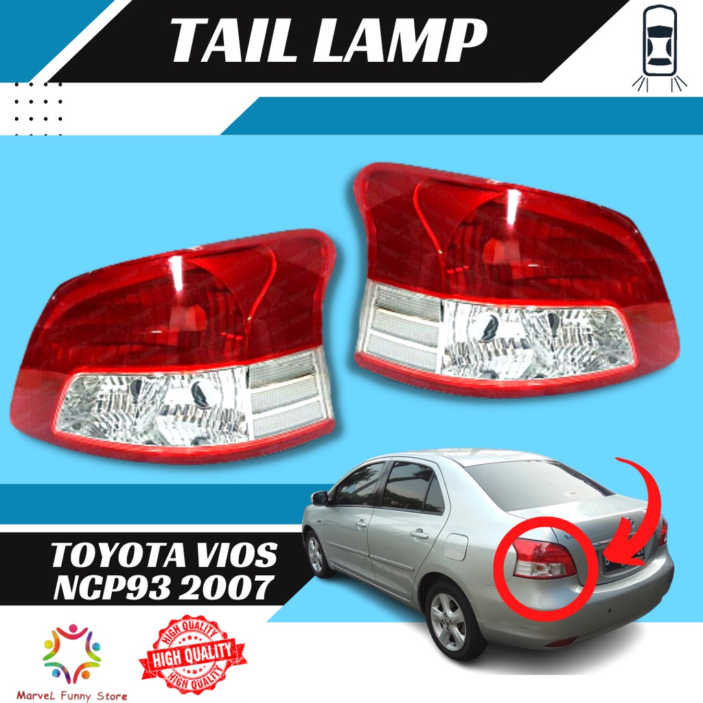 Toyota Vios Dugong Ncp93 2007 Rear Tail Lamp Belakang Lampu 100% New ...