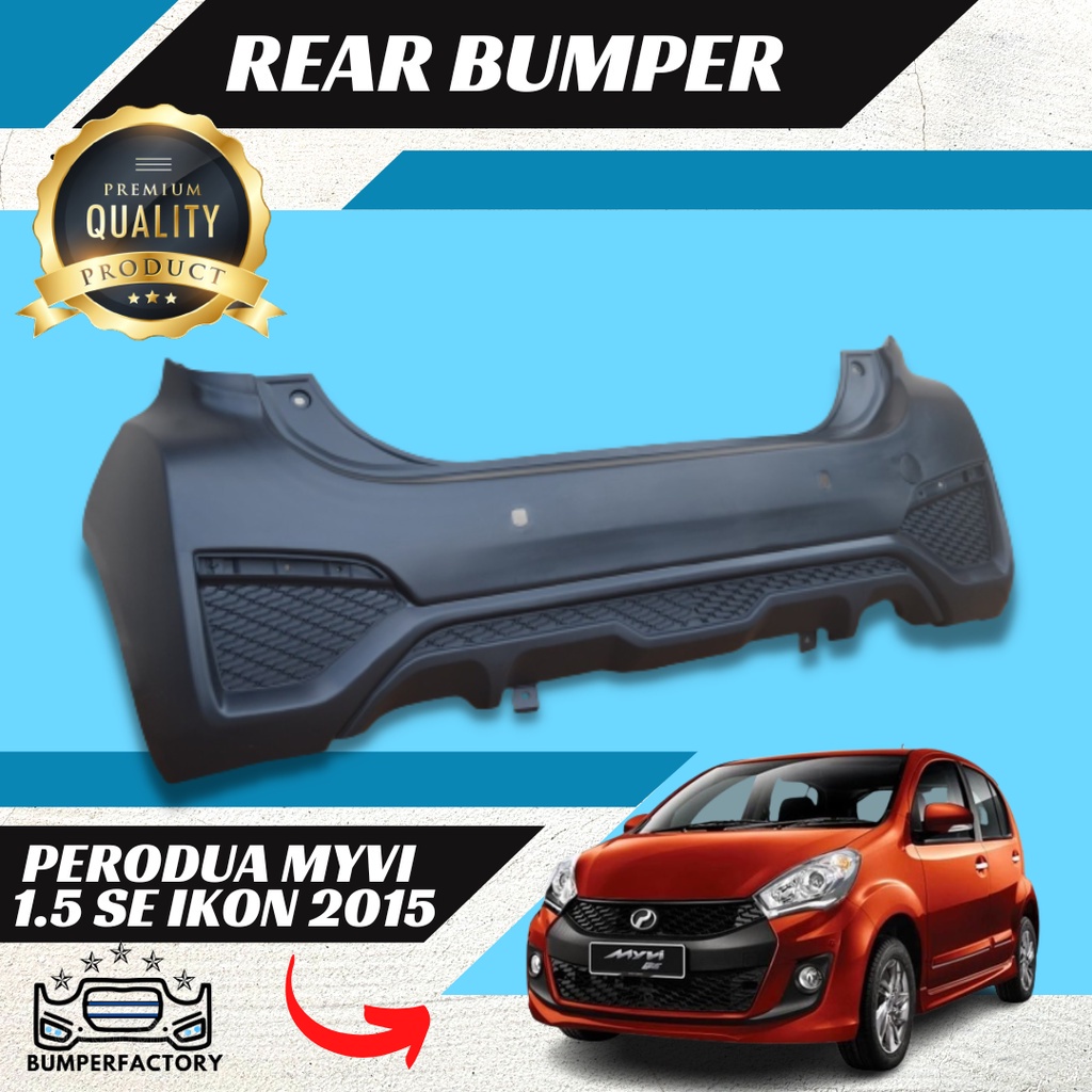 Perodua Myvi Ikon Icon 1.5 Se Rear Bumper Belakang Pp Material Fastlink ...