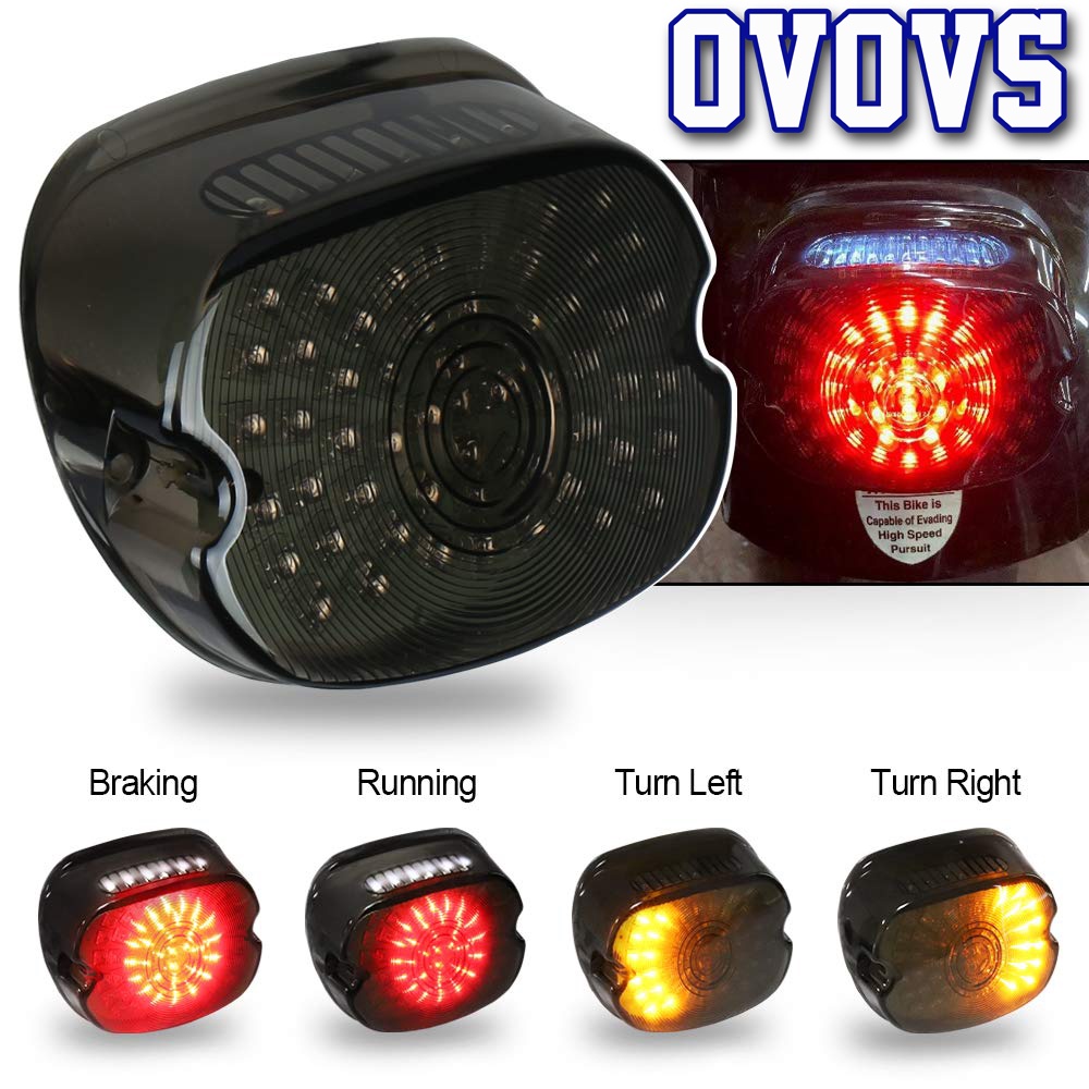 Smoked LED Tail Light Lay Down Tail Lamp with Braking Turn Signal for ...
