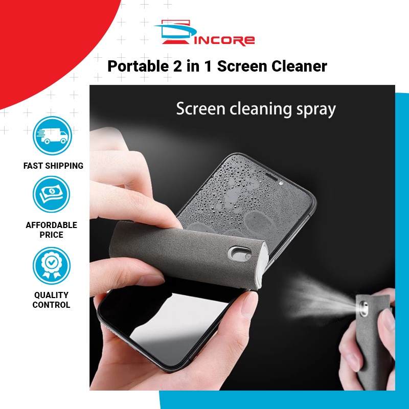 Portable 2 in 1 Screen Cleaner Wipe Mobile Phone Tablet Monitor Laptop ...