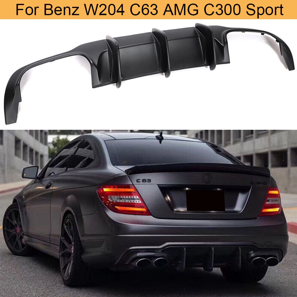 For W204 Rear Bumper Diffuser Lip Spoiler for Mercedes Benz W204 C63 ...