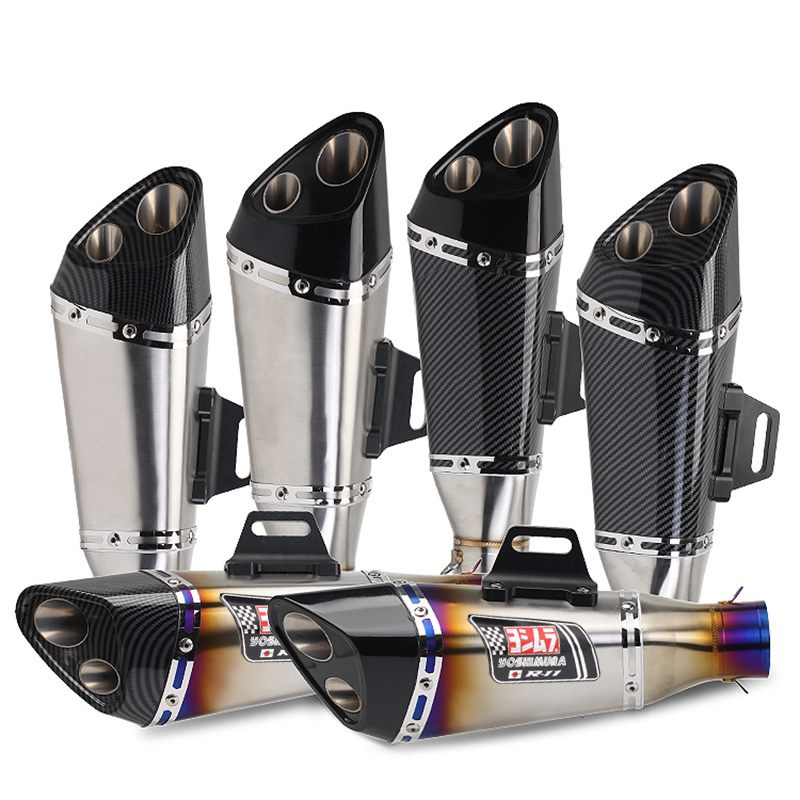 Universal Motorcycle Yoshimura R11 Exhaust Muffler Pipe double hole ...