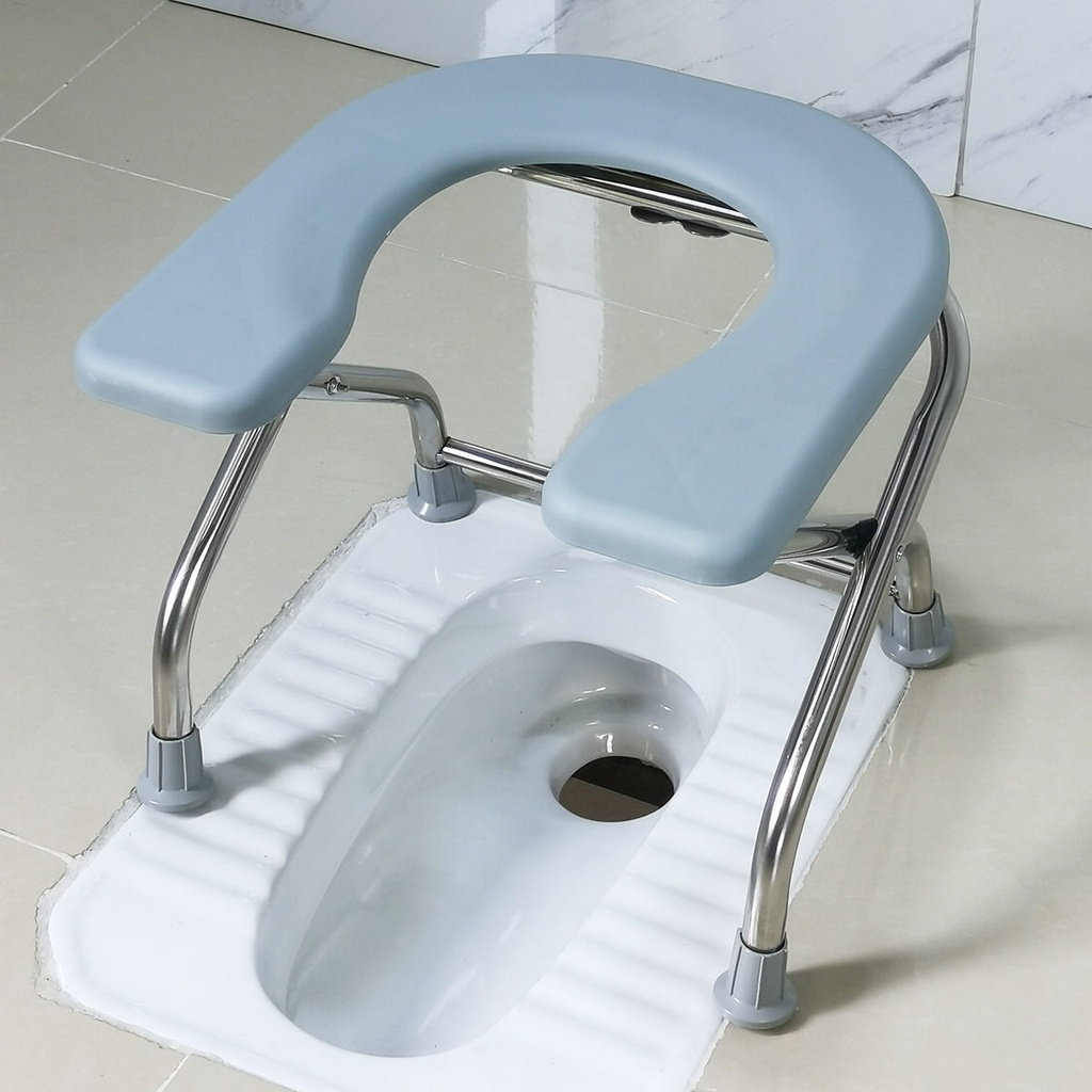 Folding Toilet Chair Pregnant Women Elderly Stool Stainless Steel Squat ...