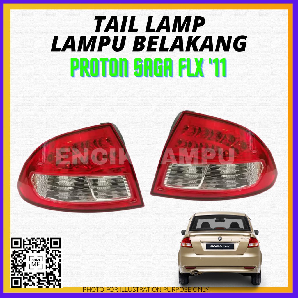 FASTLINK PROTON FLX 2011 TAIL LAMP LAMPU BELAKANG BRAKE WITH LED BULB ...