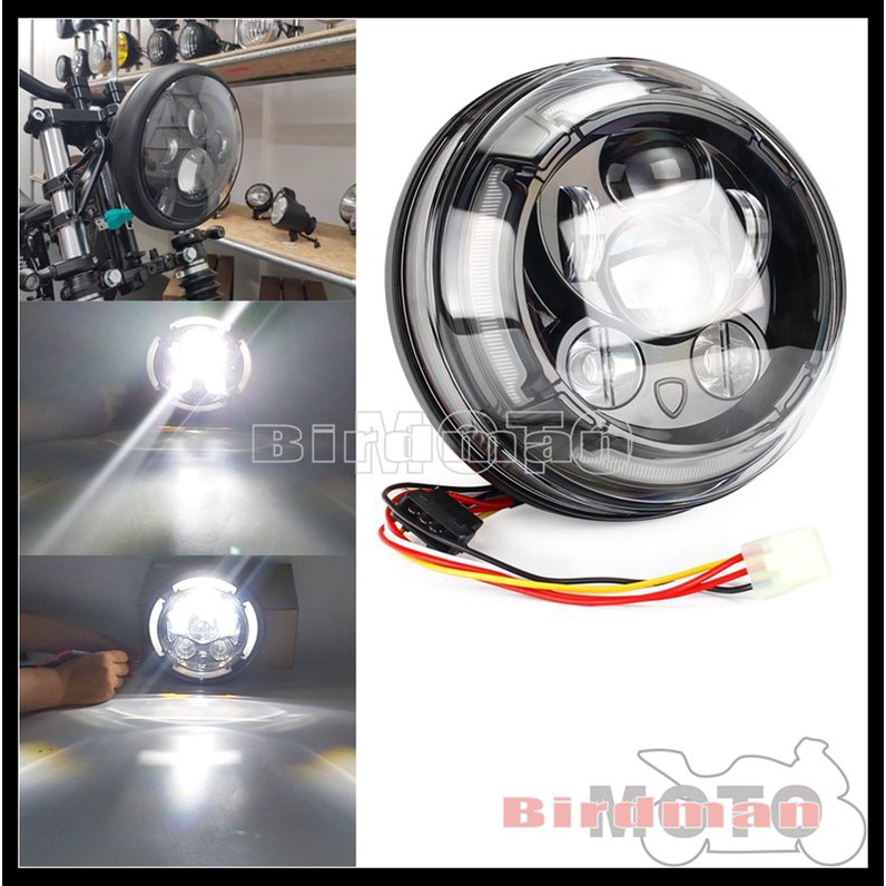 12V LED Headlight Assembly Motorcycle HeadLamp Front Light For Ducati ...