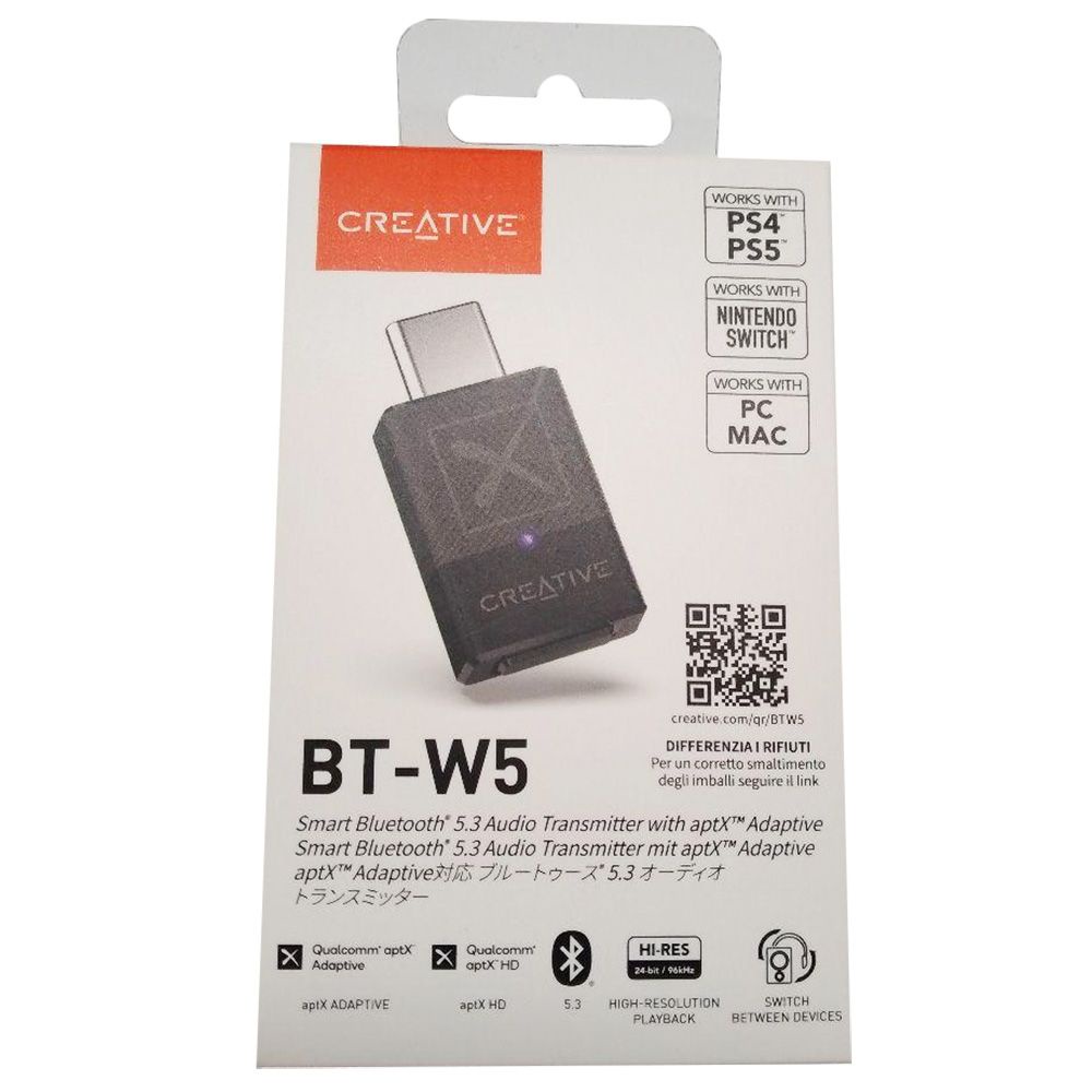 Creative BT-W5 Smart Bluetooth 5.3 Audio Transmitter with aptX Adaptive | Shopee Malaysia