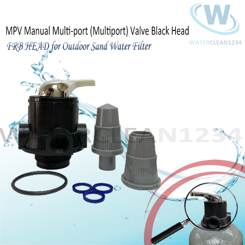 MPV Manual (Multiport) Valve Black Head for Outdoor Water Filter - FRP ...
